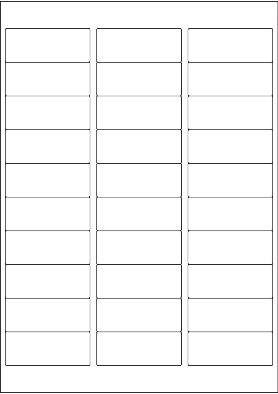 Labels 64mmx25.4mm-30 Rectangle @ Inkjet Laser Paper Permanent - White ...